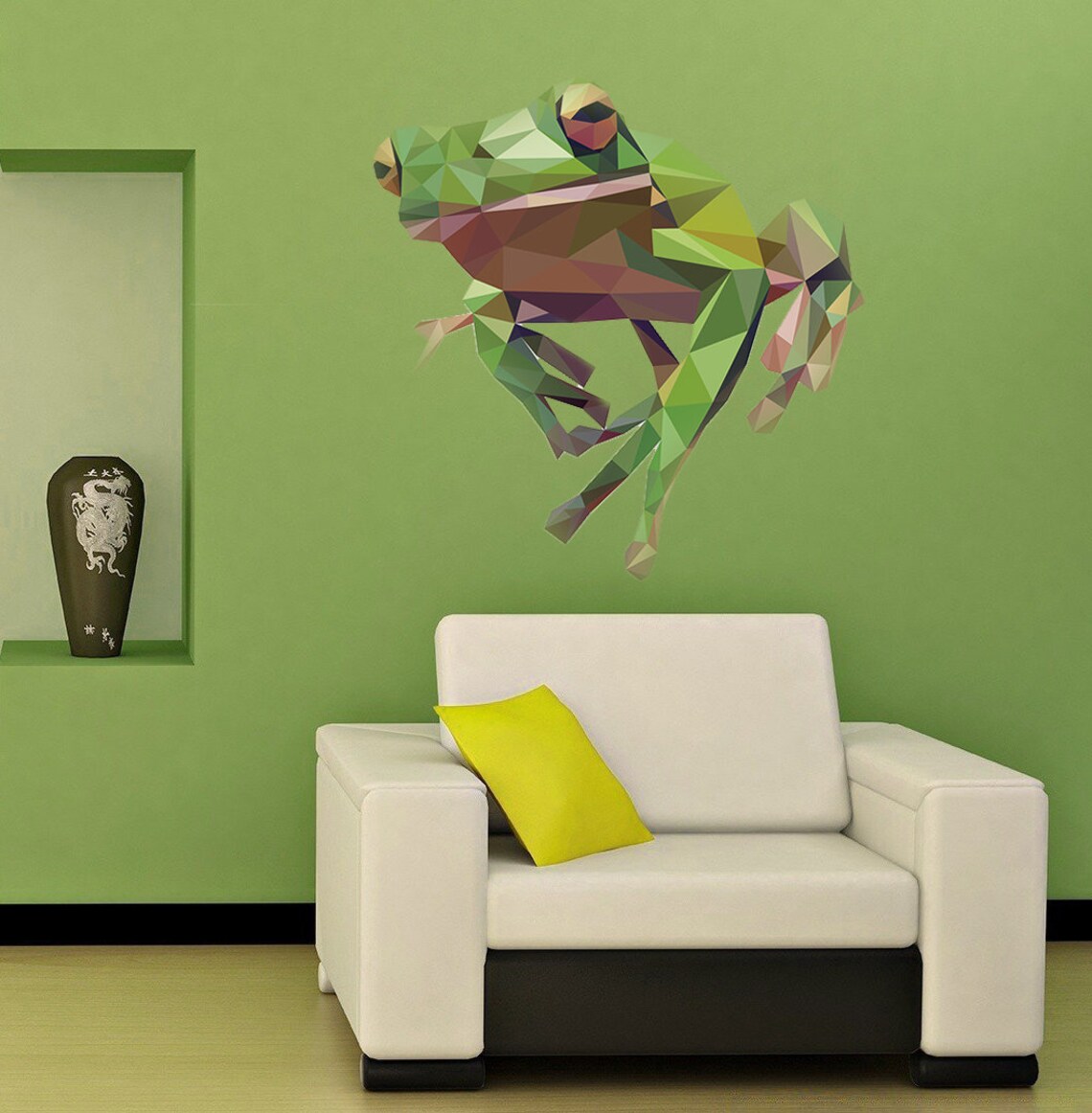 Frog Polygonal Wall Decal Frog Polygon Stickermodern Wall - Etsy