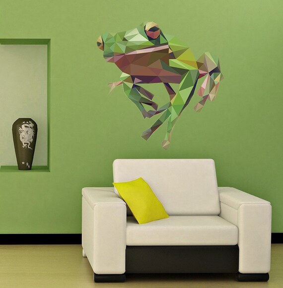 Frog Polygonal Wall Decal Frog Polygon Stickermodern Wall | Etsy