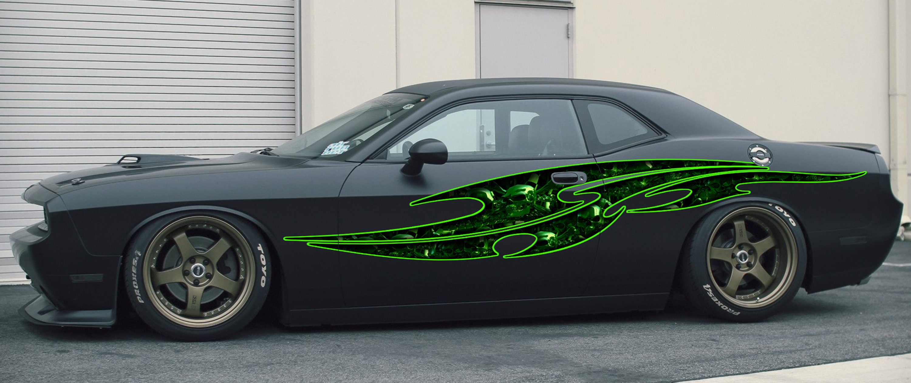 3D Car Graphic Skull Decal, Car Wrap Ripped Metal Full Color, Car Vinyl ...