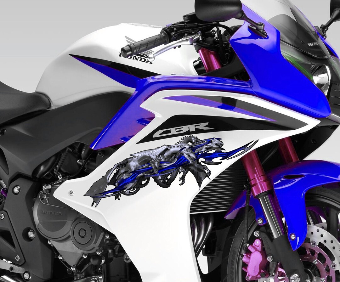 Dragons Full Sport Bike Vinyl, 3D Dragon Motorcycle Wrap Vinyl, Lizard ...