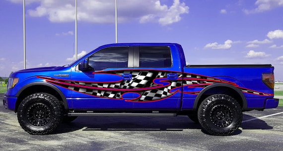 Checkered Flag Truck Wrap Racing Flag Truck Vinyl Racing - Etsy