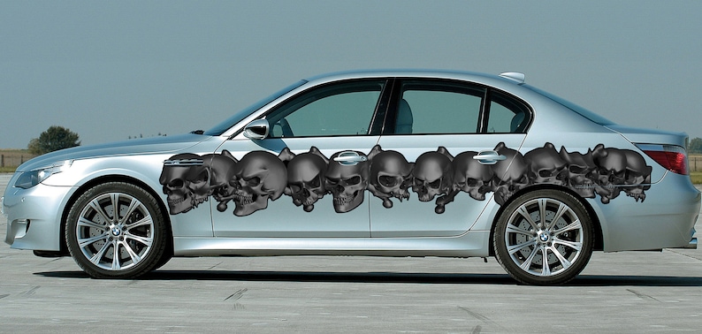 Skull Car Decal – Full Color Vinyl Graphic – Tribal Street Racing ...