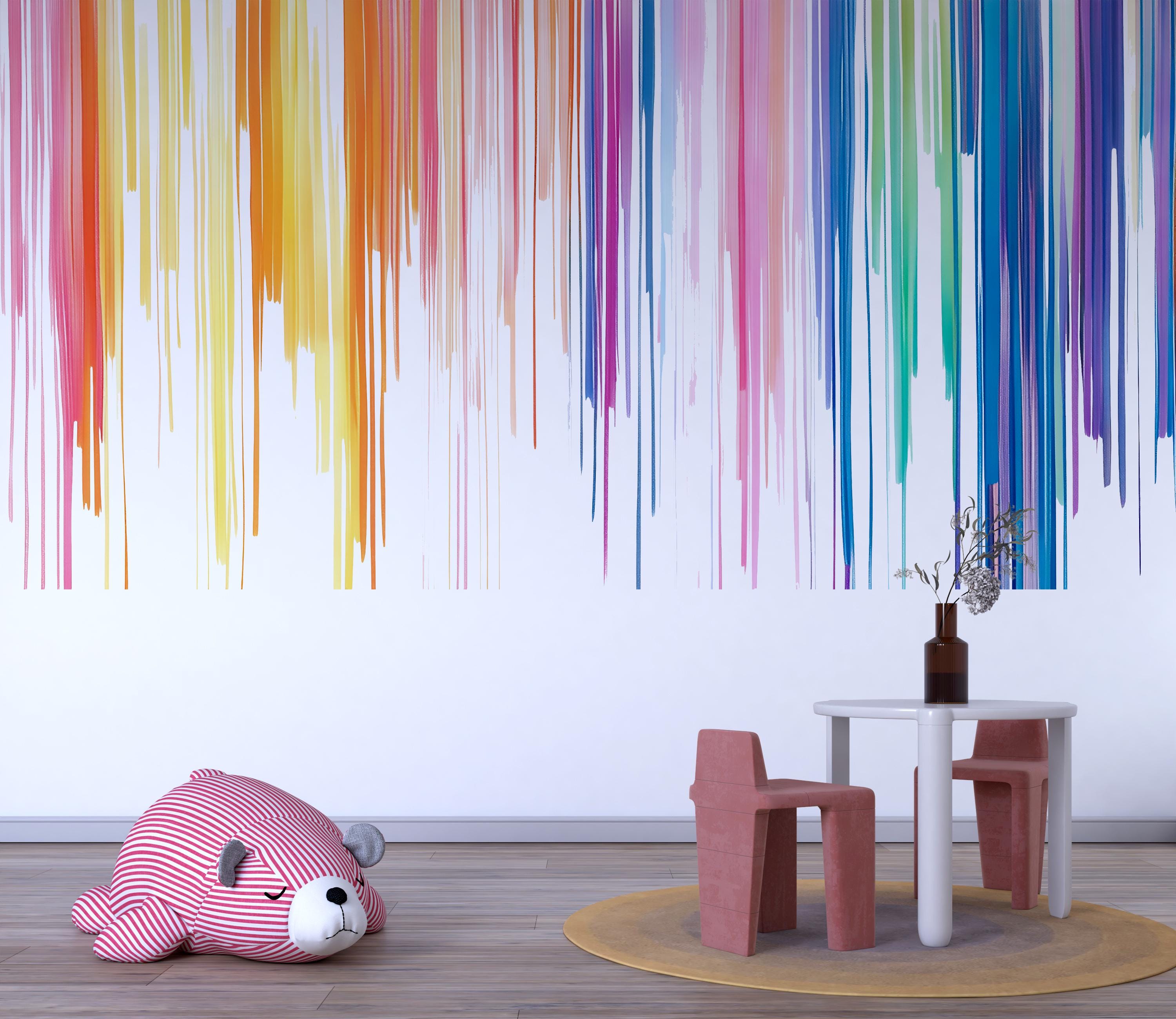 Rainbow Drip Wall Decal • Colorful Kids Room Sticker • Oversized ...