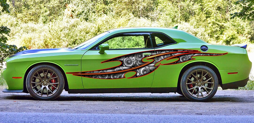 Ripped Metal Turbo Street Racing Graphic, Car Vinyl Full Color Tribal ...
