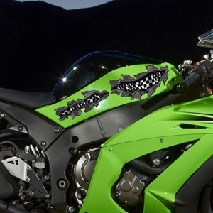 3D Tribal Ripped Metal Racing Bike Vinyl Decal, Sports Stickers ,dirt ...