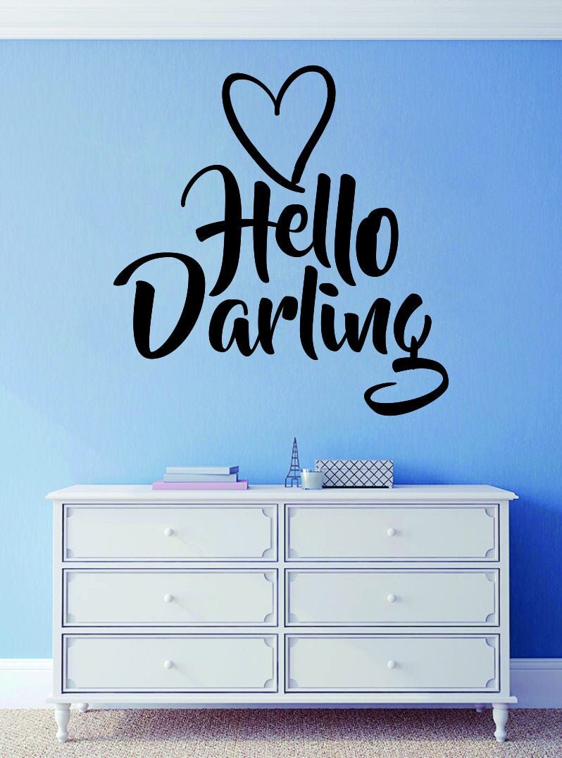 Worthy Wall Stickers Decal Hello Darling Vinyl Sticker - Etsy UK