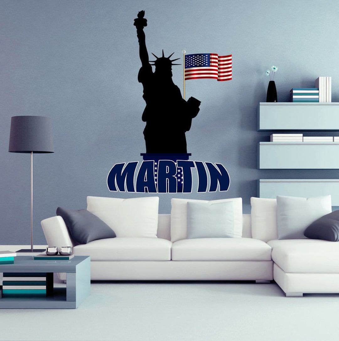 Statue of Liberty Custom Name Wall Decal, Personalized Sticker ...