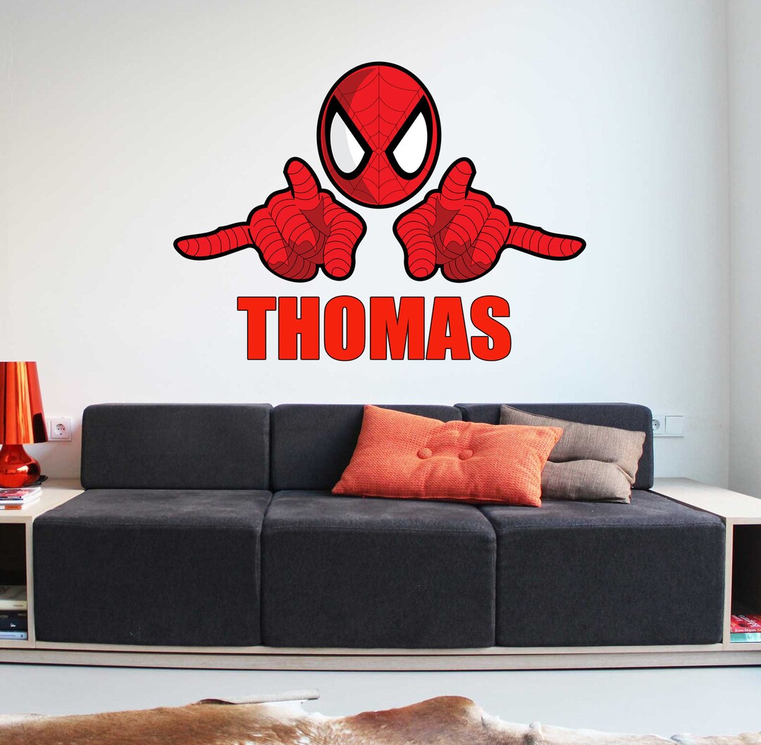 Spiderman Custom Name Wall Decal Spiderman Name Decal - Etsy