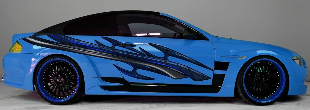 3D Tribal Car Sticker, Tribal Car Design, Tribal Racing Stripes Vinyl ...