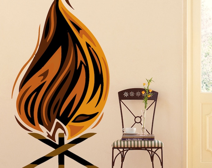 Fire Wall Decals - Flame Wall Decal - Fireplace Vinyl Stickers - Home ...