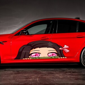 Anime Car Vinyl Decal, Anime Girl Car Sticker, Racing Car Decal, Anime ...