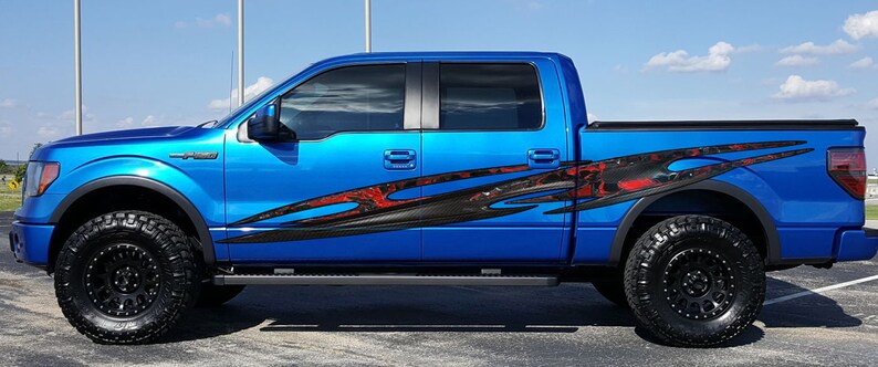 Truck Side Stickers, Tribal Racing Stripes for Trucks, 3D Tribal Ripped ...