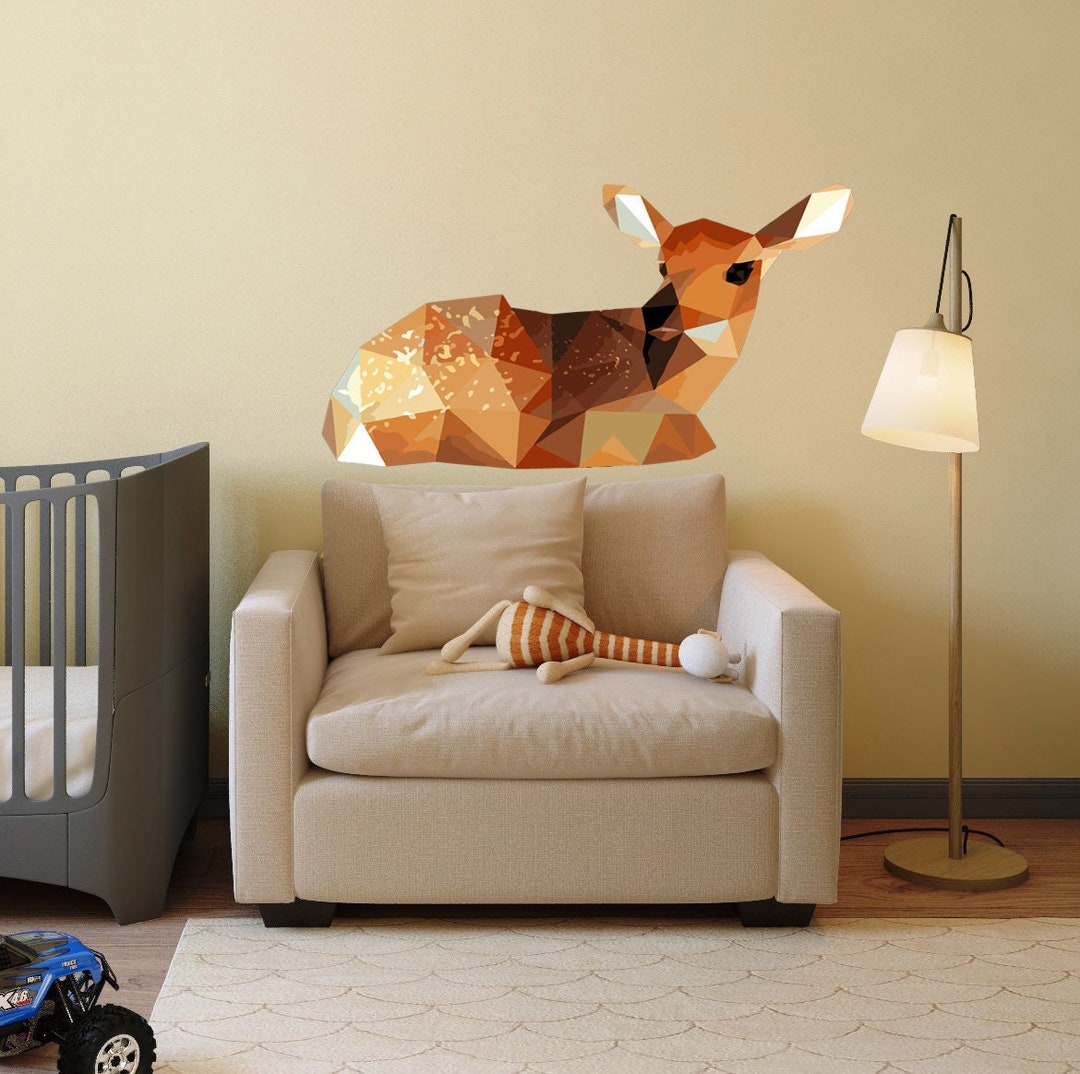 Lovely Cute Deer Animal 3D Vinyl Wall Stickers Removable Fawn - Etsy