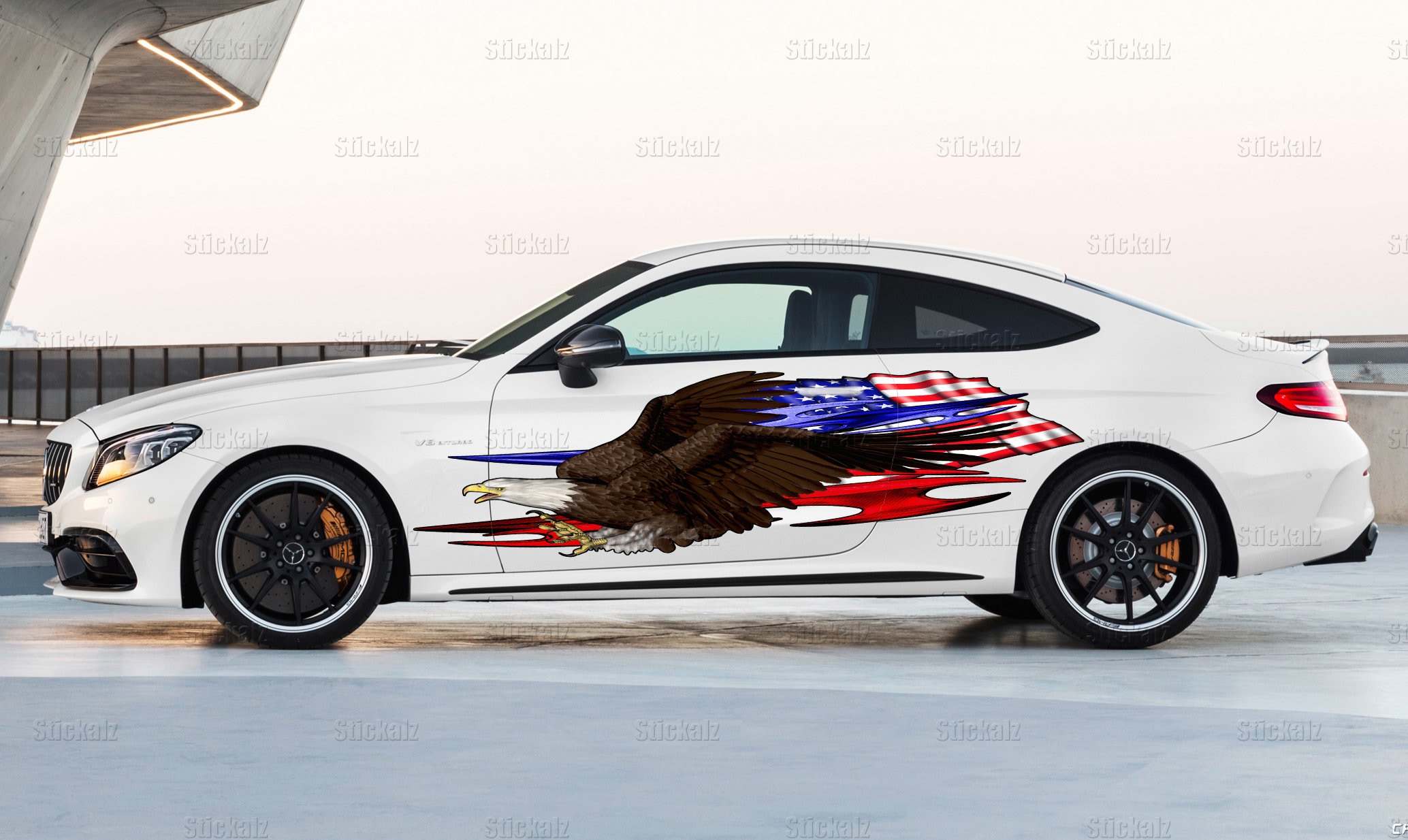 American Flag Decal Full Color Car Side Graphics Vinyl Sticker | Etsy