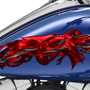 Dragon Dirt Bike Full Color Vinyl, Dragon Sport Bike Wrap, Red Tribal ...