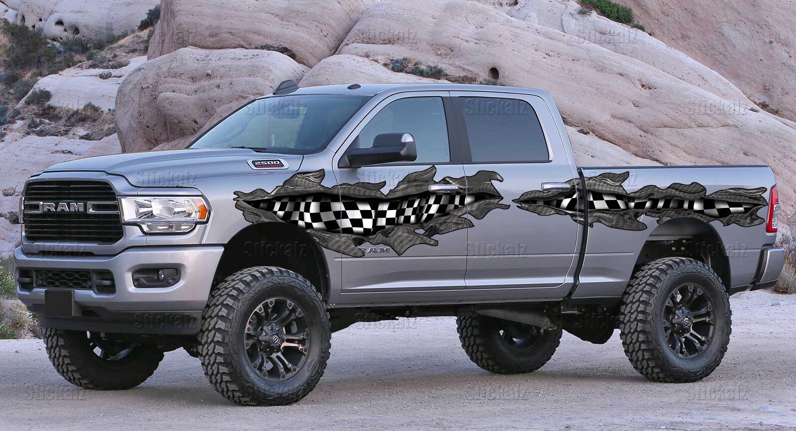 Ripped Metal Checkered Flag Street Racing Graphic Full Color | Etsy