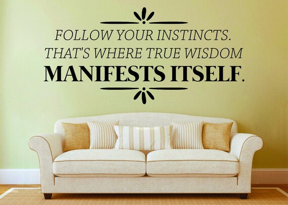 Follow Your Instincts Vinyl Decal Wall Sticker Decor Quote - Etsy