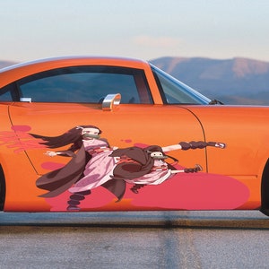 Anime Girl Car Sticker, Anime Car Vinyl Decal, Racing Car Decal, Anime ...