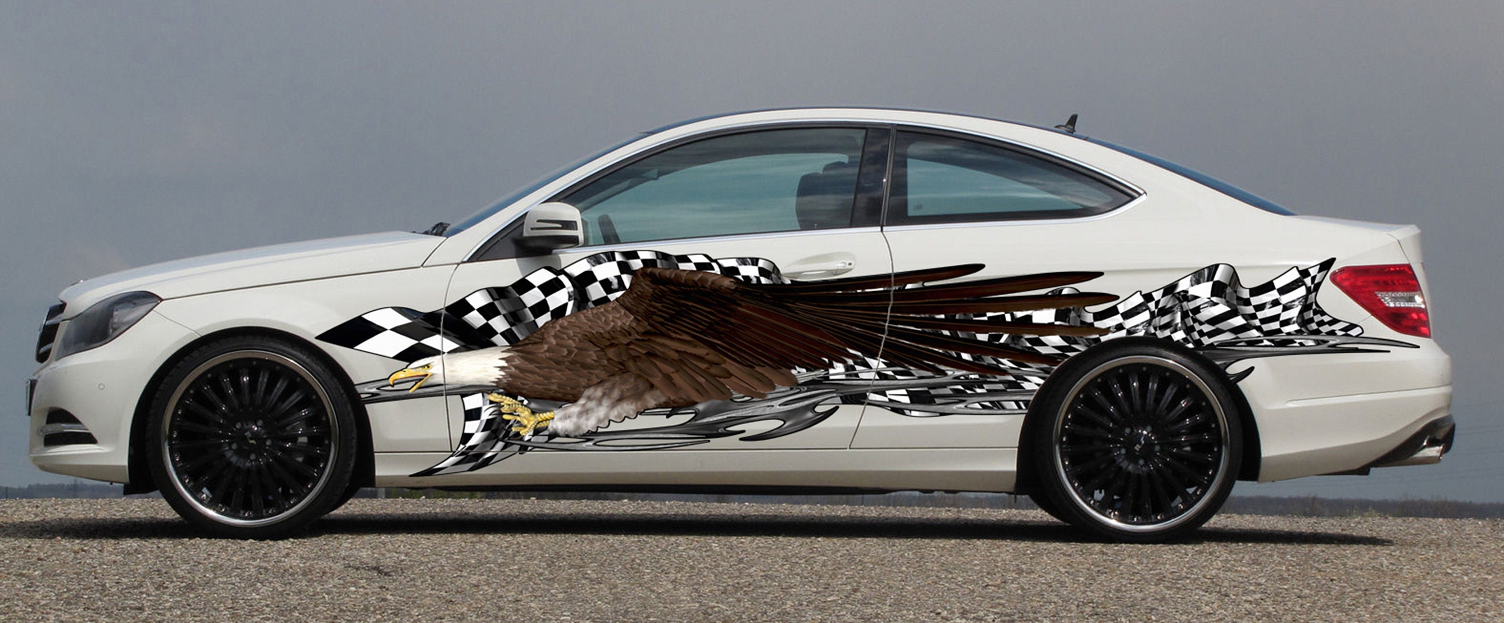 Checkered Flag Decal Full Color Car Side Graphics Vinyl - Etsy