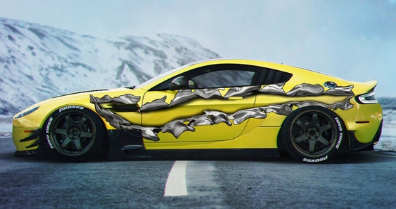 Ripped Metal Full Color Car Vinyl Decal 3D Ripped Metal Car - Etsy