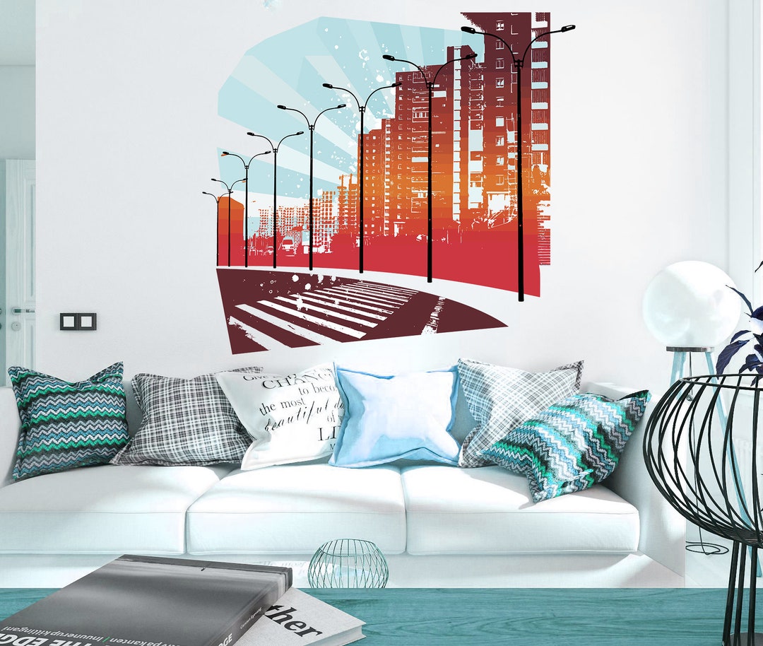 Wall Decal Art Stickers City, Wall Sticker City Sticker Decor, City ...