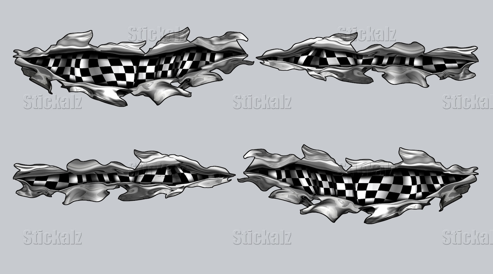 3D Checkered Flag Car Wrap Ripped Metal Racing Flag Car - Etsy