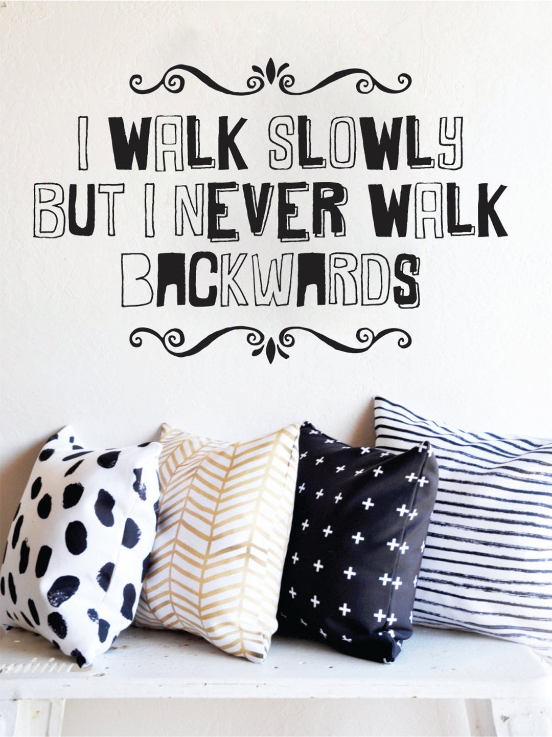 Walk Slowly Wall Decal New Quote Vinyl Sticker Home Decor Motivational ...