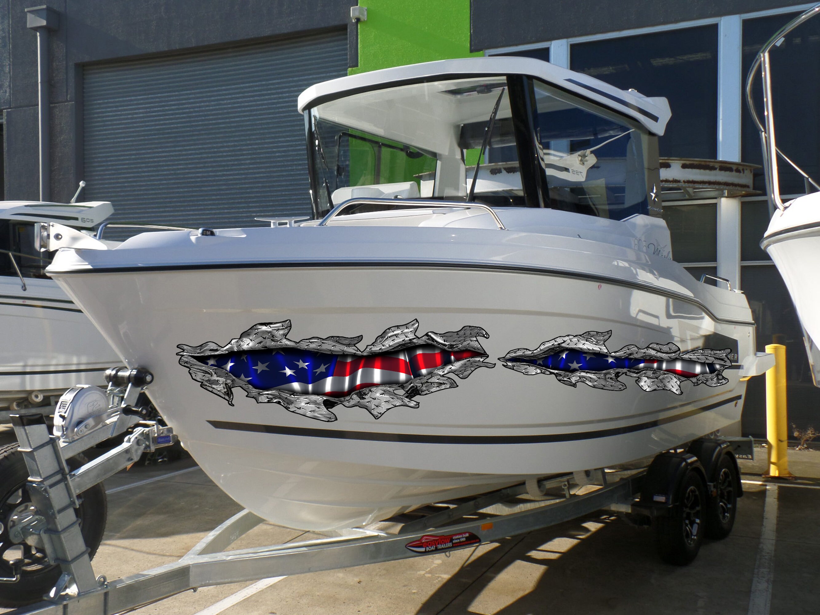 3D US Flag Boat Sticker Full Color USA Flag Boat Decal - Etsy