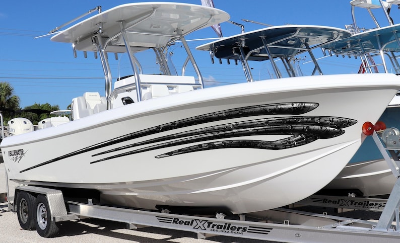 3D Racing Stripes Boat Decal – Vinyl Marine Graphics for Speedboats ...