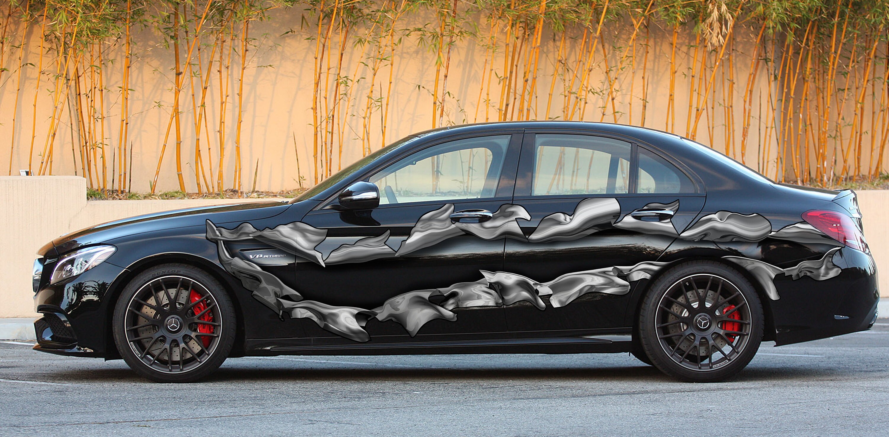 Ripped Metal Full Color Car Vinyl Decal, 3D Ripped Metal Car Side ...