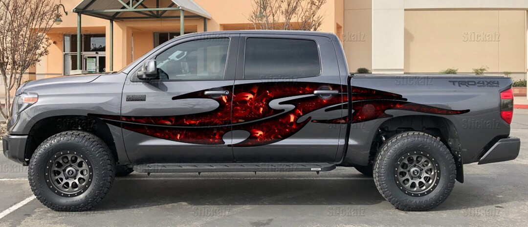 3D Car Graphic Skull Decal, Car Wrap Ripped Metal Full Color, Car Vinyl ...