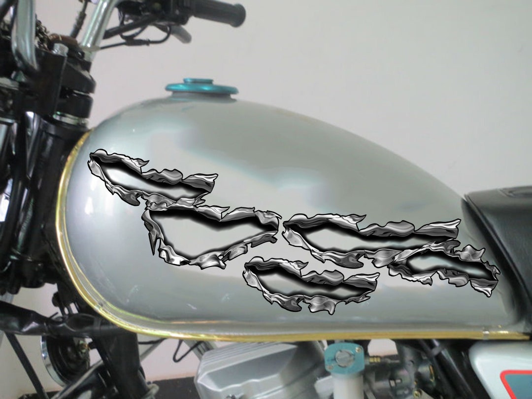 Ripped Metal Dirt Bike Color Sticker, Ripped Metal Sport Bike Graphics ...