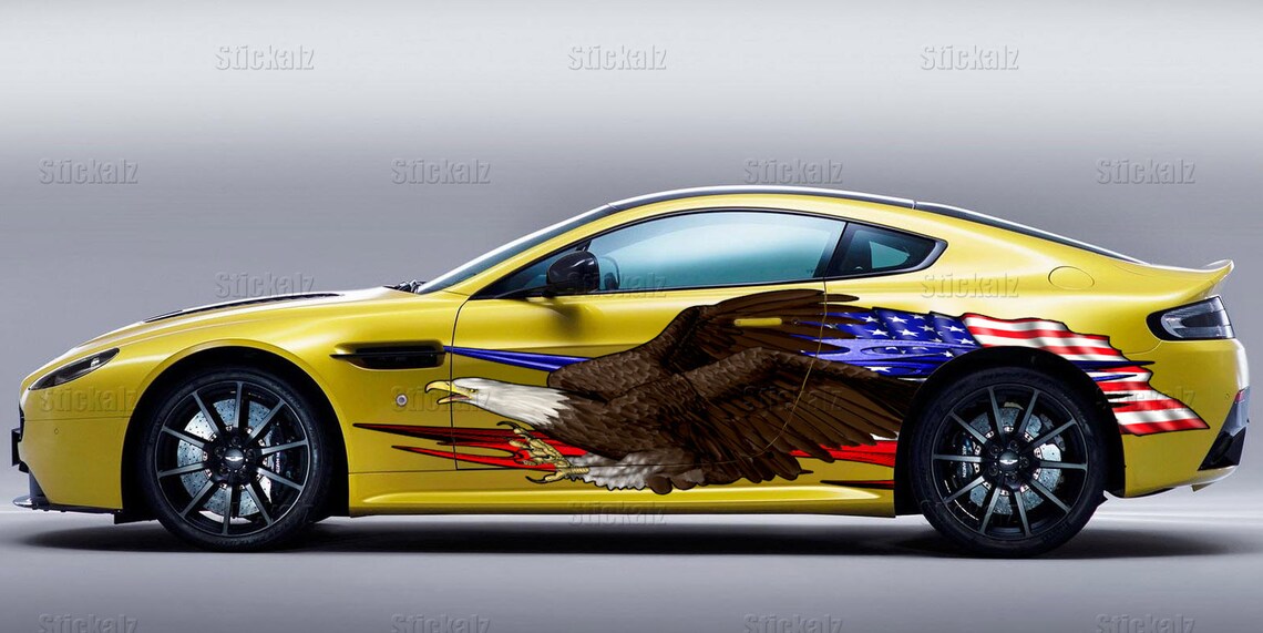 American Flag Decal Full Color Car Side Graphics Vinyl Sticker | Etsy