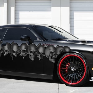 Skulls 3D Car Graphic, Ripped Metal Full Color Car Vinyl Design, Sculls ...