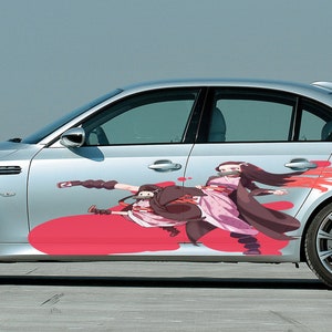 Anime Girl Car Sticker, Anime Car Vinyl Decal, Racing Car Decal, Anime ...
