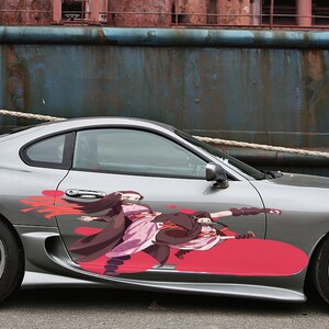 Anime Girl Car Sticker, Anime Car Vinyl Decal, Racing Car Decal, Anime ...