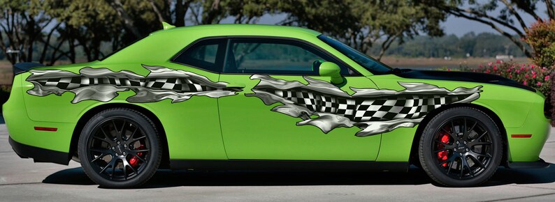 3D Checkered Flag Car Wrap Ripped Metal Racing Flag Car - Etsy
