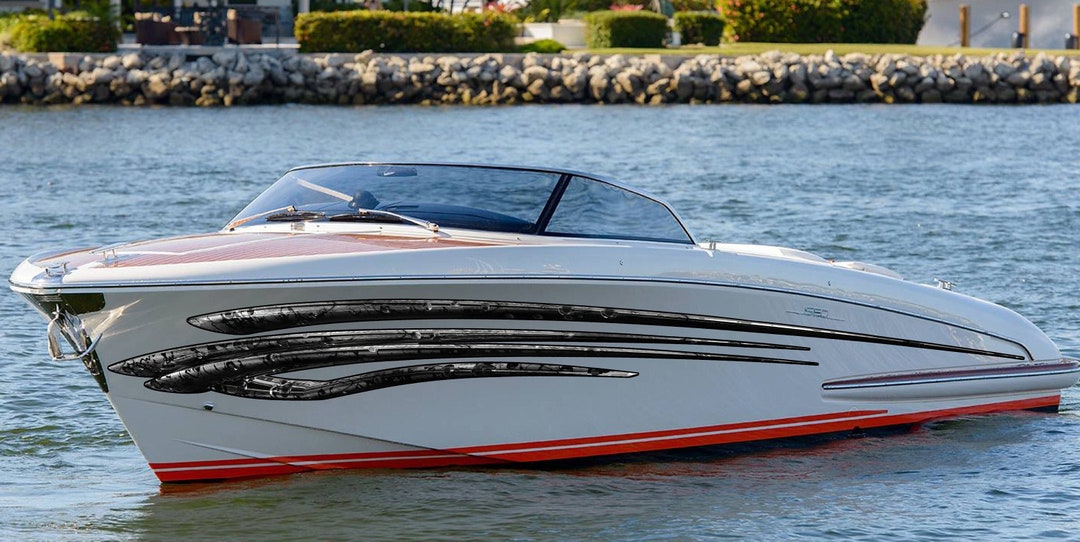 3D Racing Stripes Boat Decal – Vinyl Marine Graphics for Speedboats ...
