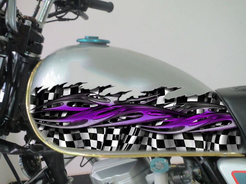 3D Checkered Flag Bike Vinyl Racing Flag Motorcycle Stickers - Etsy
