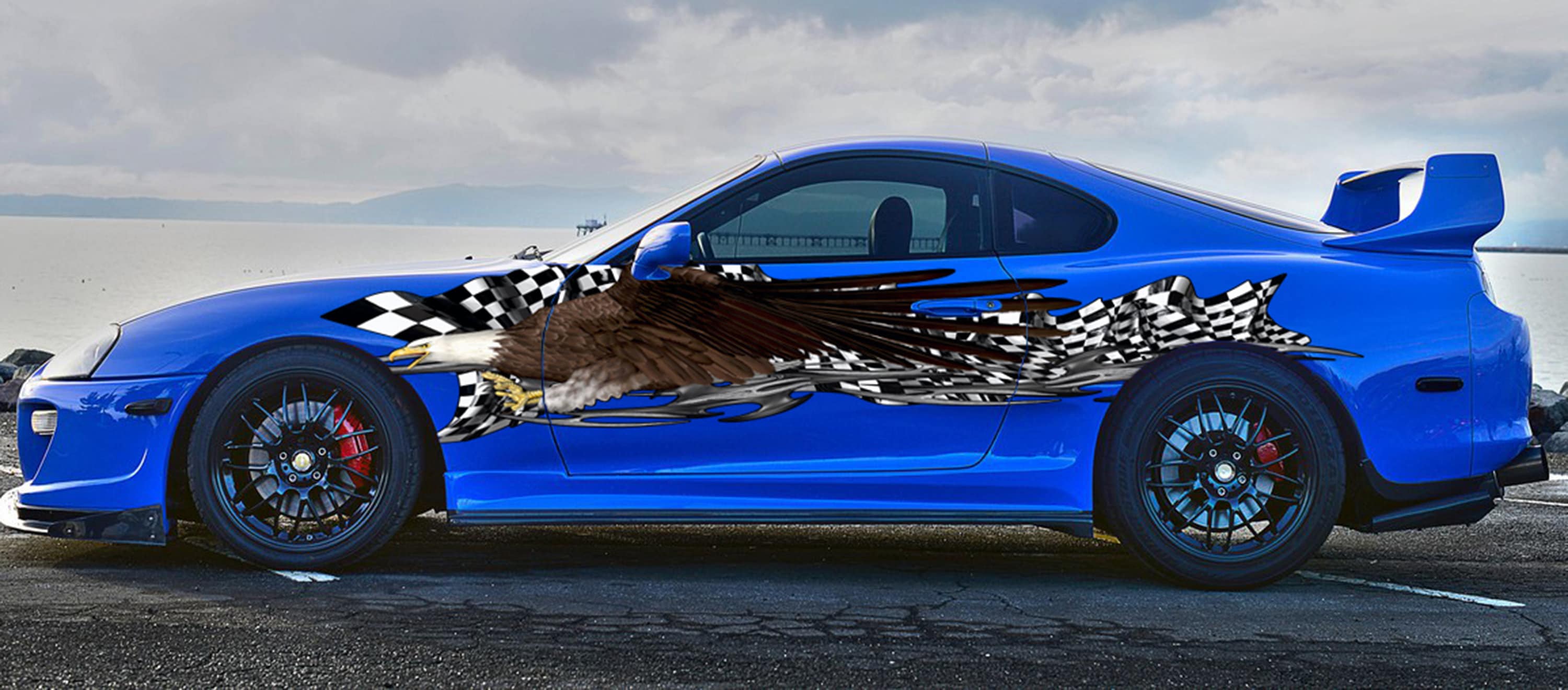 Checkered Flag Decal Full Color Car Side Graphics Vinyl - Etsy