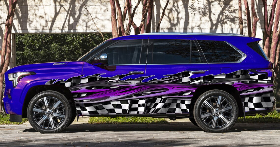 Racing Flag Car Vinyl Sticker Checkered Flag Jeep Side - Etsy