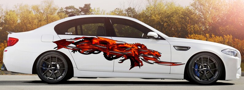 Dragons Car Decal, Tribal Dragon Car Sticker, Dragon Car Graphics, 3D ...