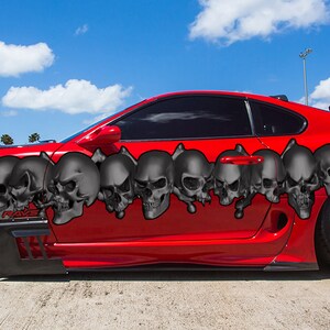 Skull Car Decal – Full Color Vinyl Graphic – Tribal Street Racing ...