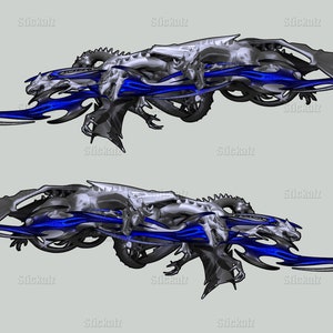 Dragons Full Sport Bike Vinyl, 3D Dragon Motorcycle Wrap Vinyl, Lizard ...