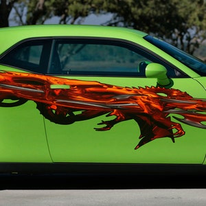 Dragons Car Decal, Tribal Dragon Car Sticker, Dragon Car Graphics, 3D ...