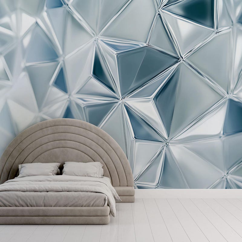 Blue Silver Mural - Etsy