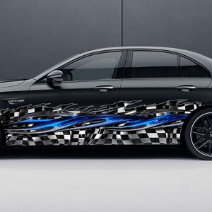 3D Car Graphic Racing Flag, Tribal Checkered Flag Racing Stripes ...