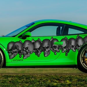 Skull Car Decal – Full Color Vinyl Graphic – Tribal Street Racing ...