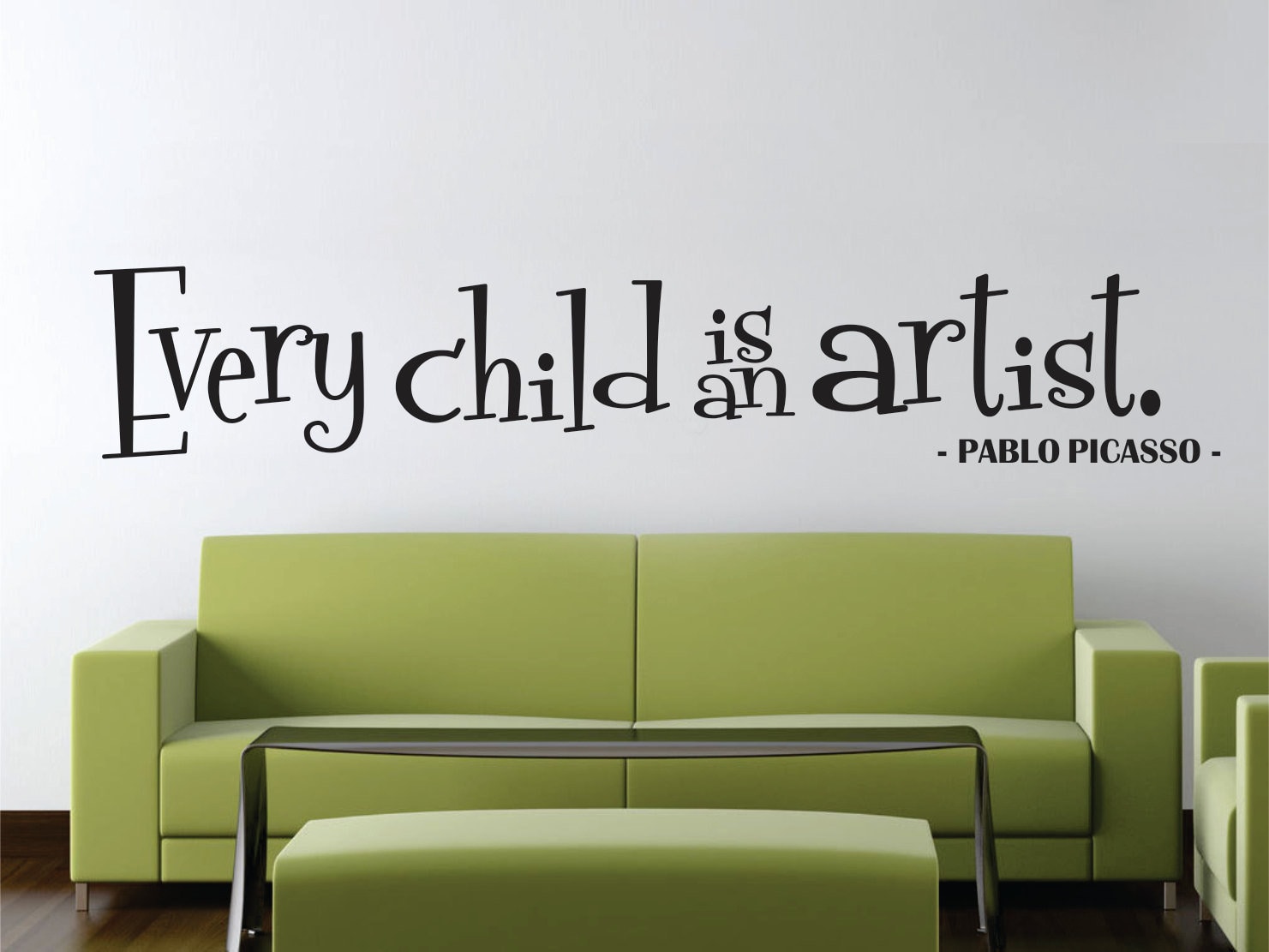Picasso Every Child is an Artist Wall Decal New Quote Design | Etsy