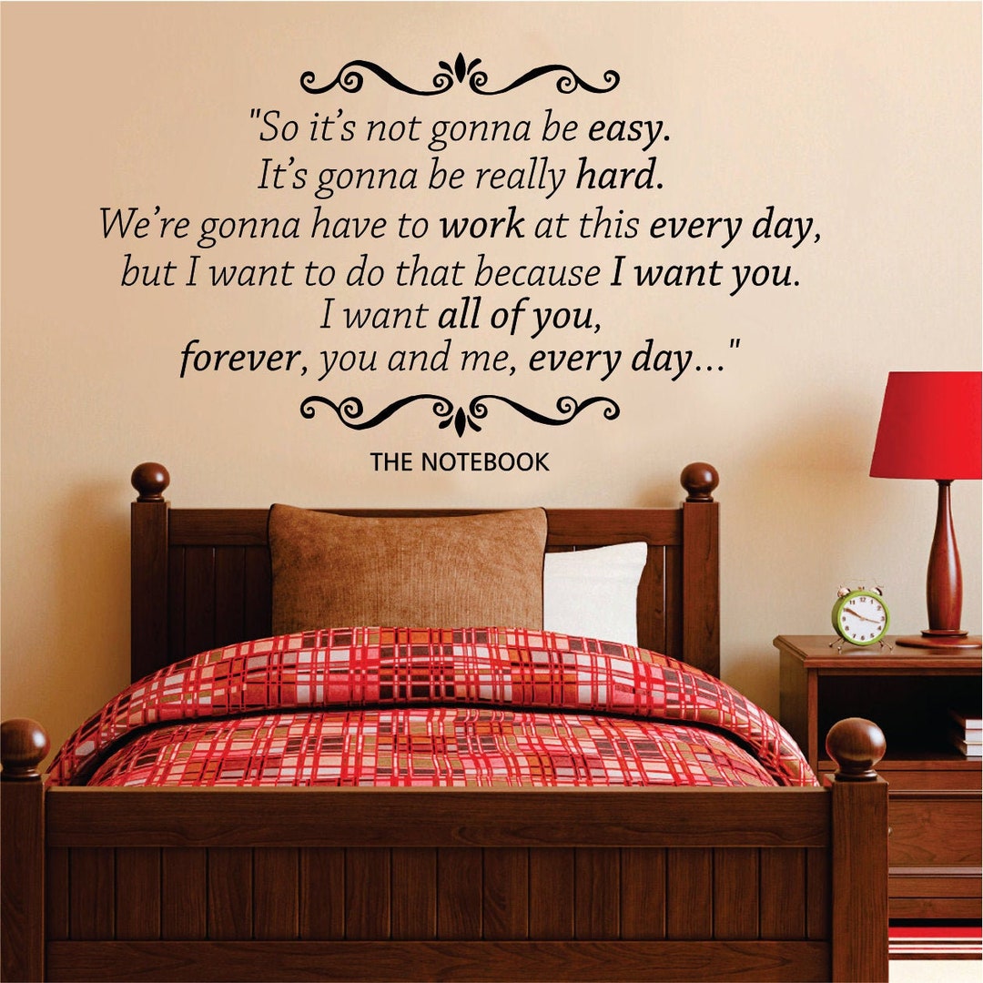 The Notebook Decal New Quote Design Vinyl Sticker Decor Motivational ...